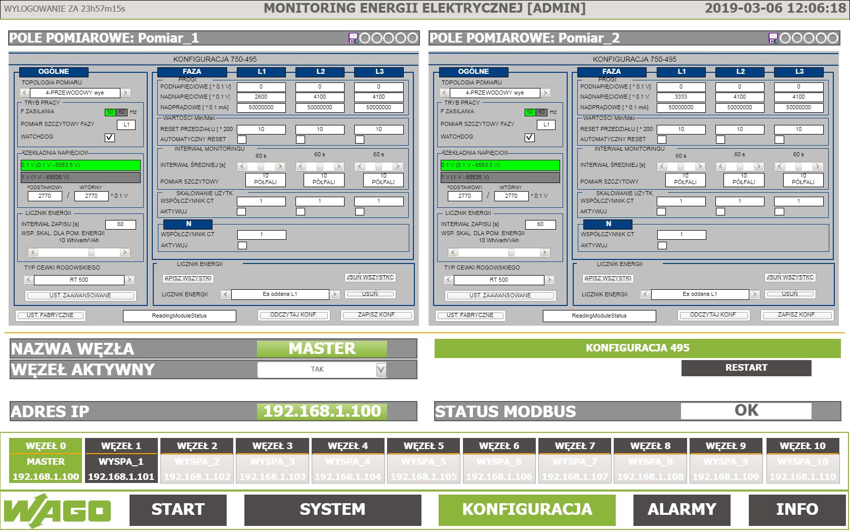 ST - SYSTEM - WAGO - Monitoring energii elektrycznej